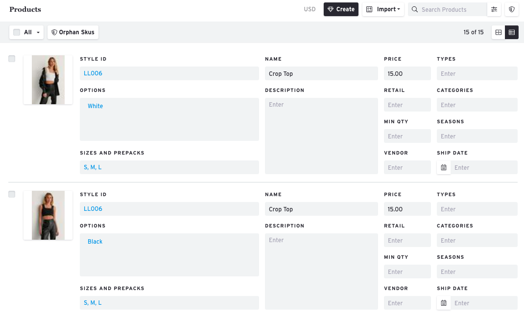 Split / Merge Product Options