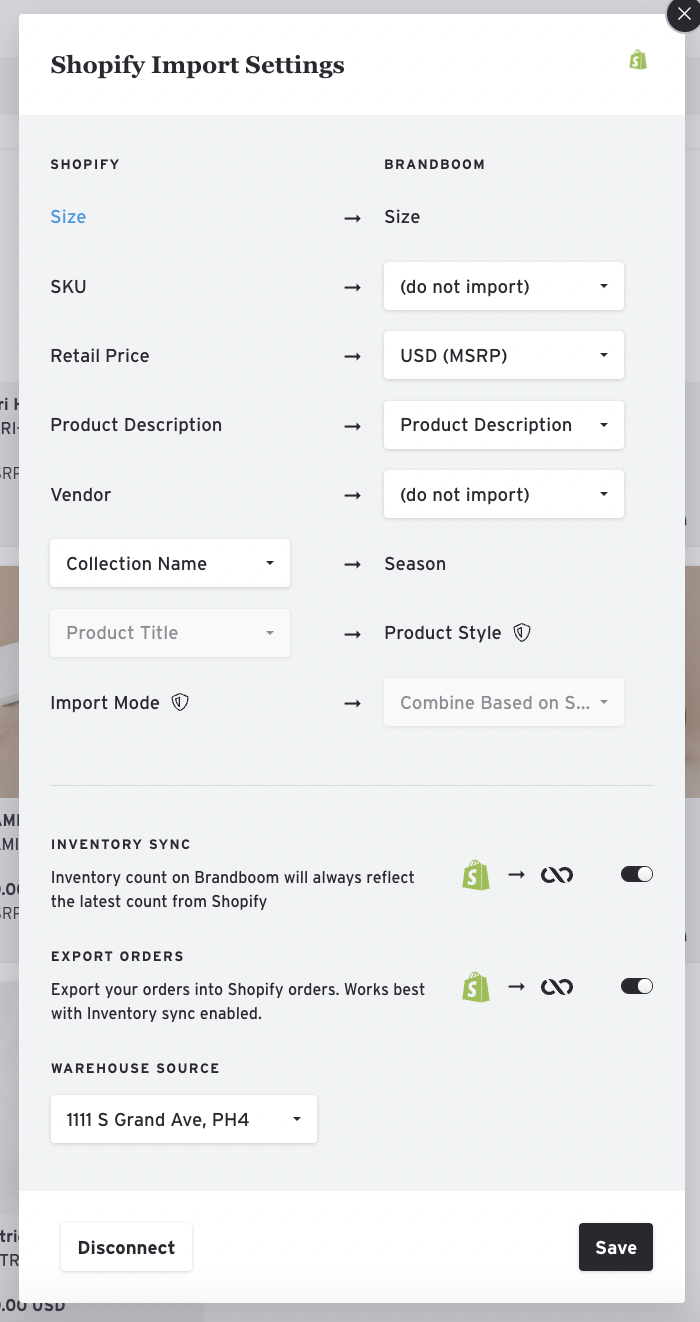Importing Products from Shopify