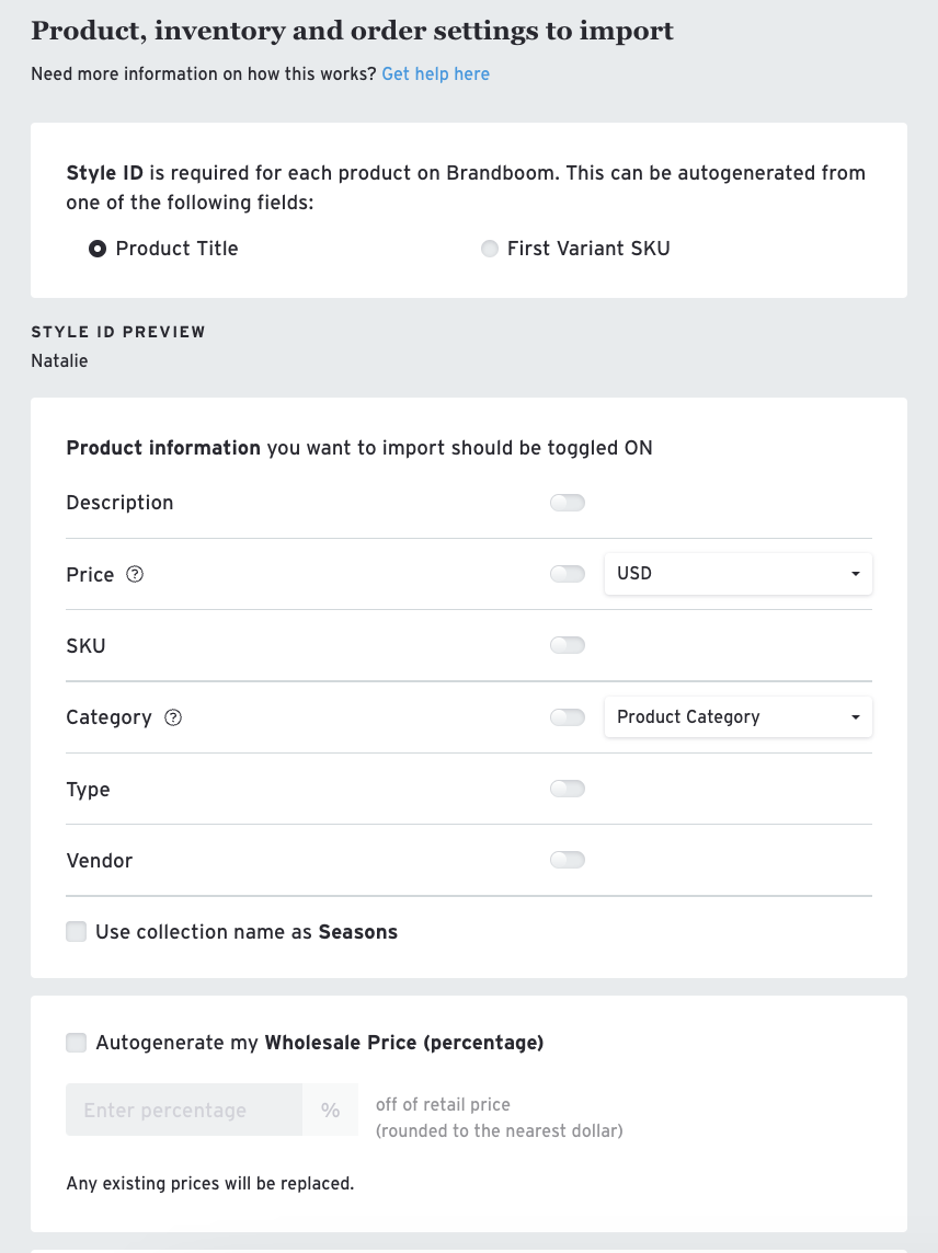 Importing Products from Shopify