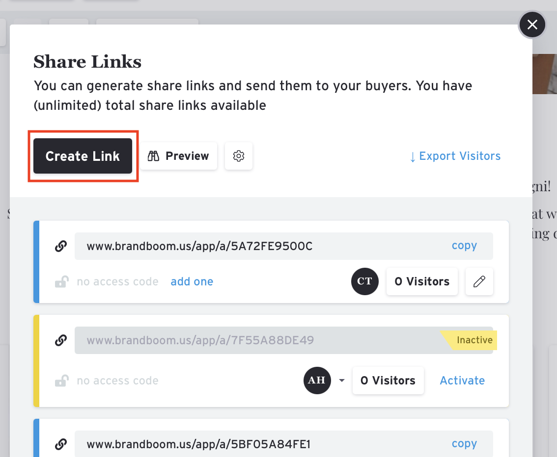 Share Panel and Share Settings