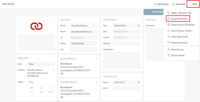 Order Form Functions