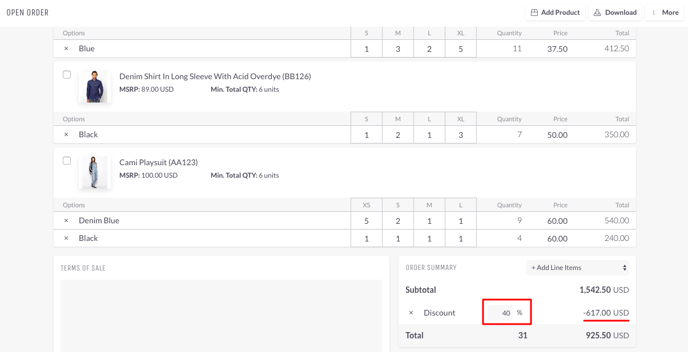 Order Form Functions