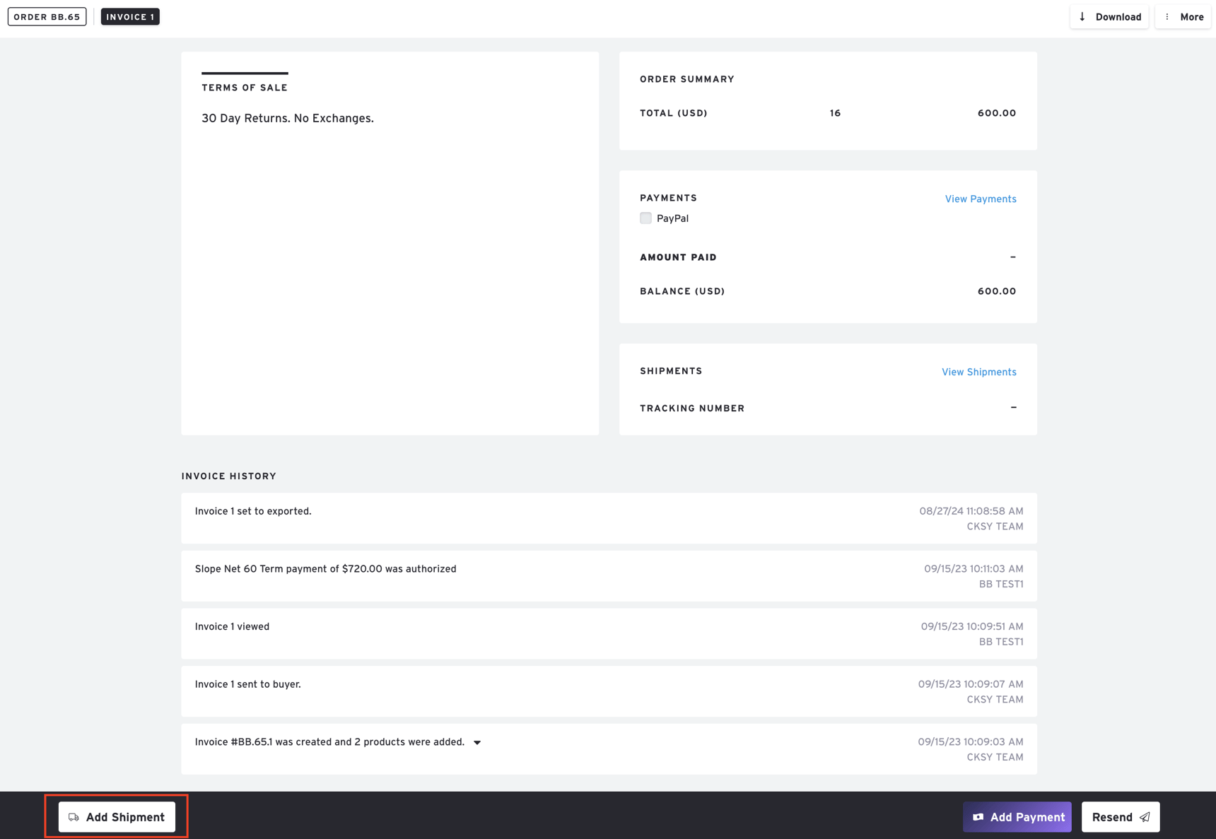 Creating Shipping Labels for Shipment of Invoices