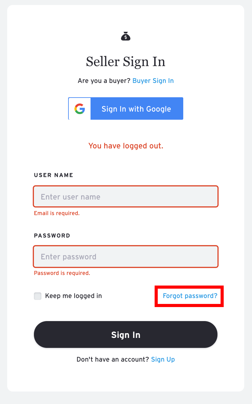 Forgot Password or Reset Password
