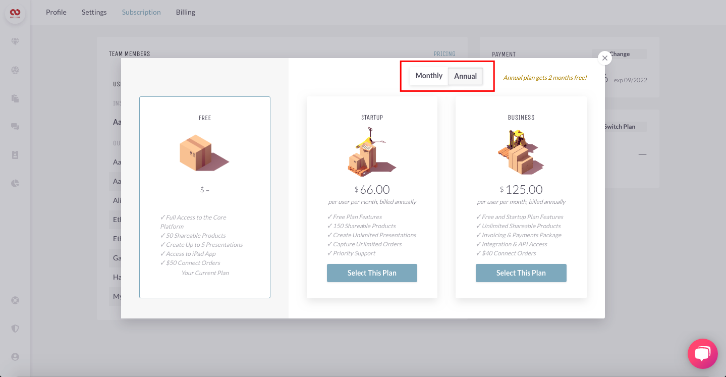Upgrade and Pay for Your Subscription