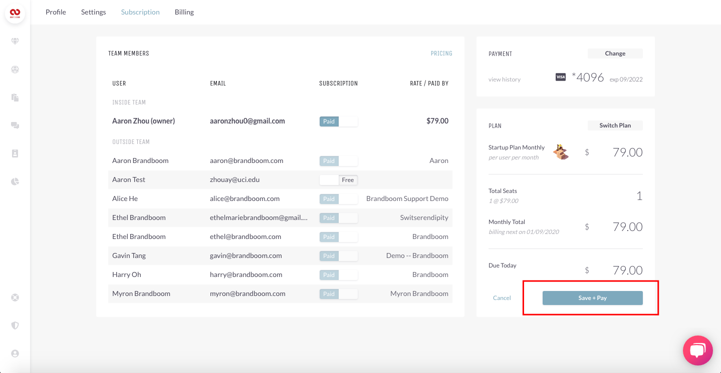 Upgrade and Pay for Your Subscription